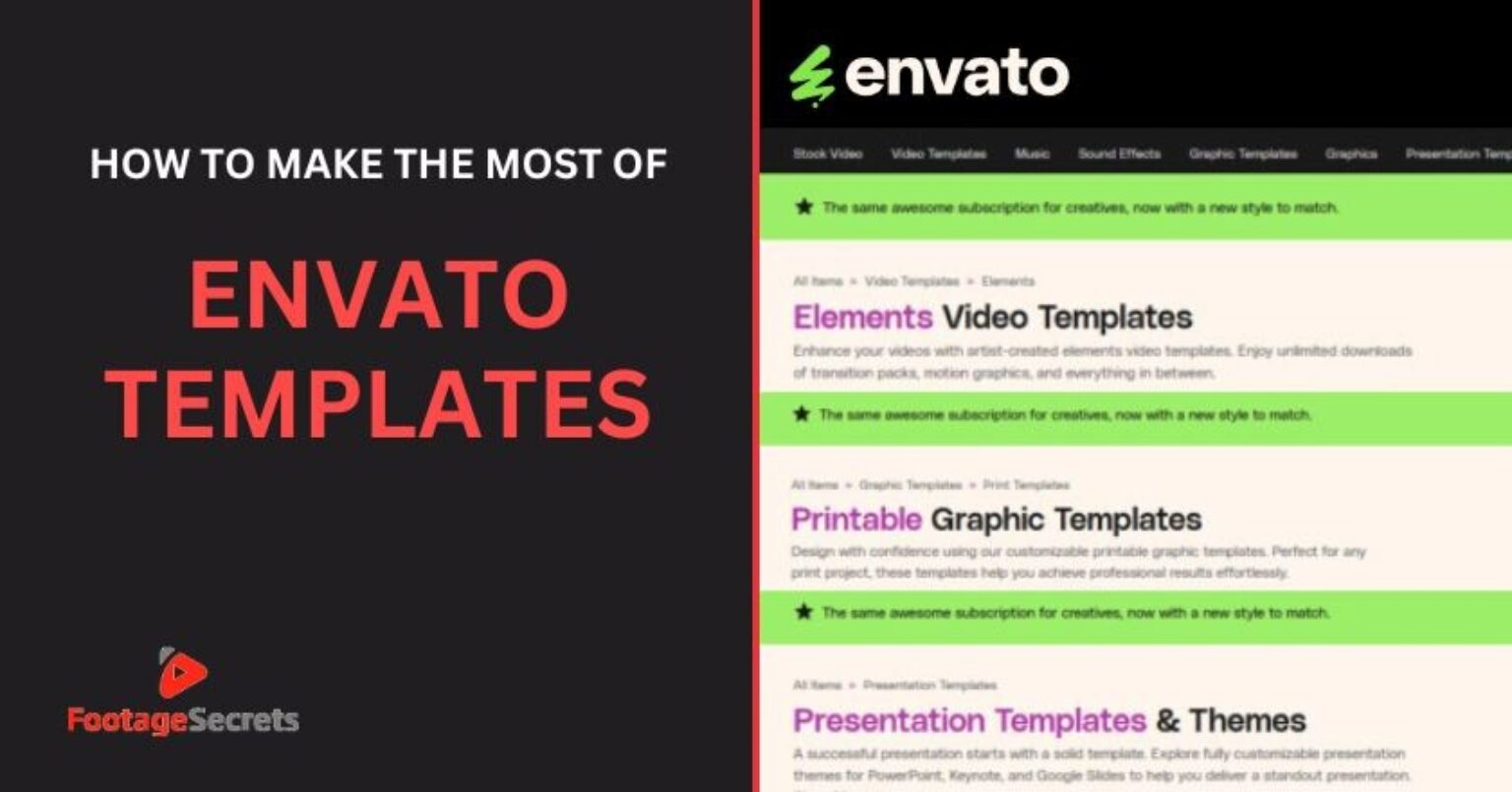 Get over 500000 Video, Graphic & Presentation Templates from Envato